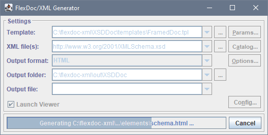 FlexDoc/XML - XSDDoc - FAQ - Generator Settings